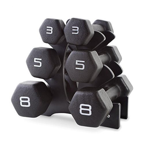 CAP Barbell Neoprene Dumbbell Set with Rack, 32-Pound, Black - UpExercise | UpExercise